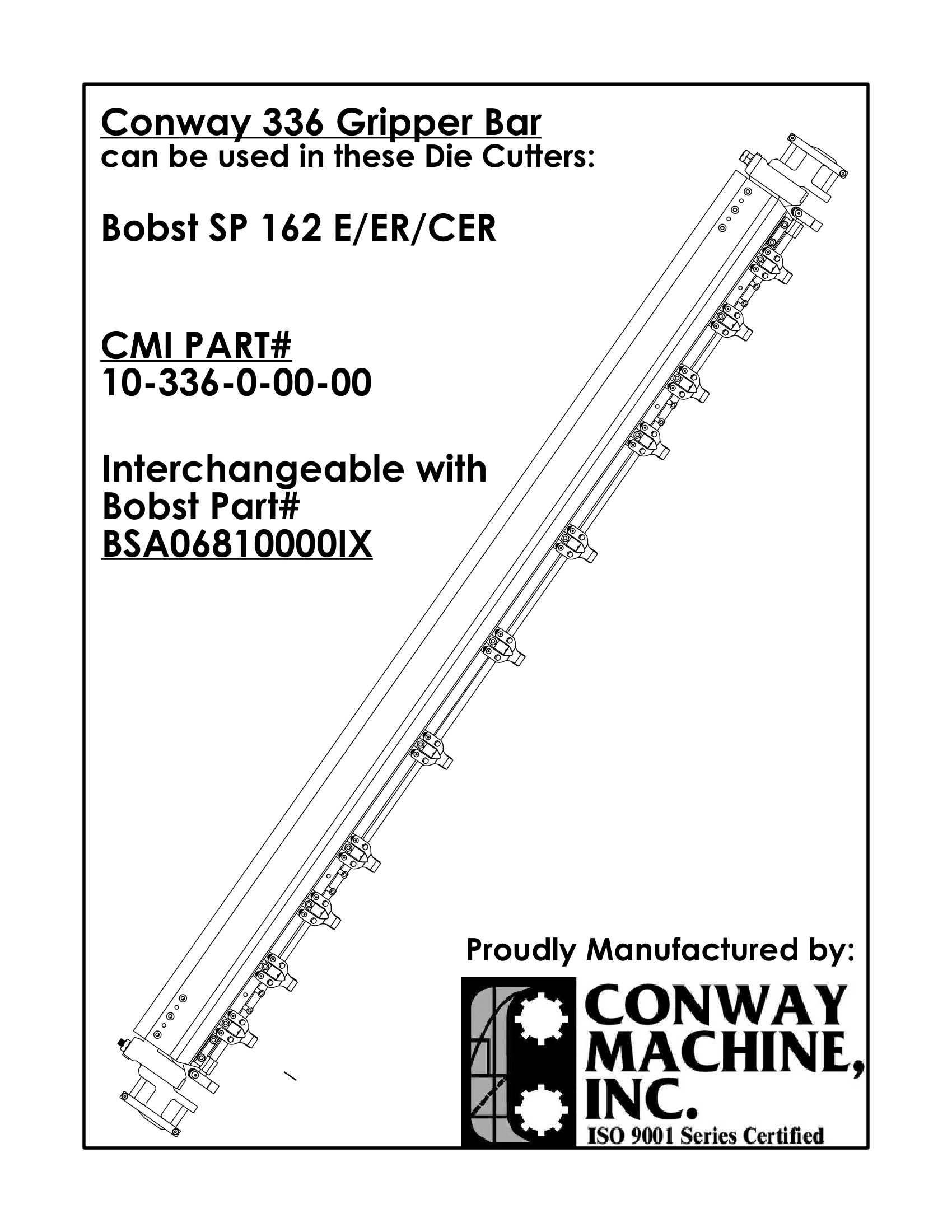 Catalog - Conway Machine - Conway Gripper Bar Complete for Bobst SP 162