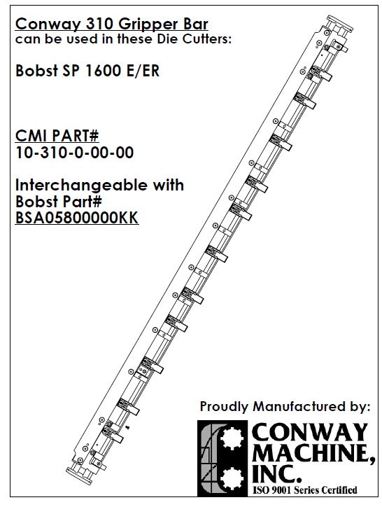 Catalog - Conway Machine - Conway Gripper Bar Complete for Bobst SP 1600